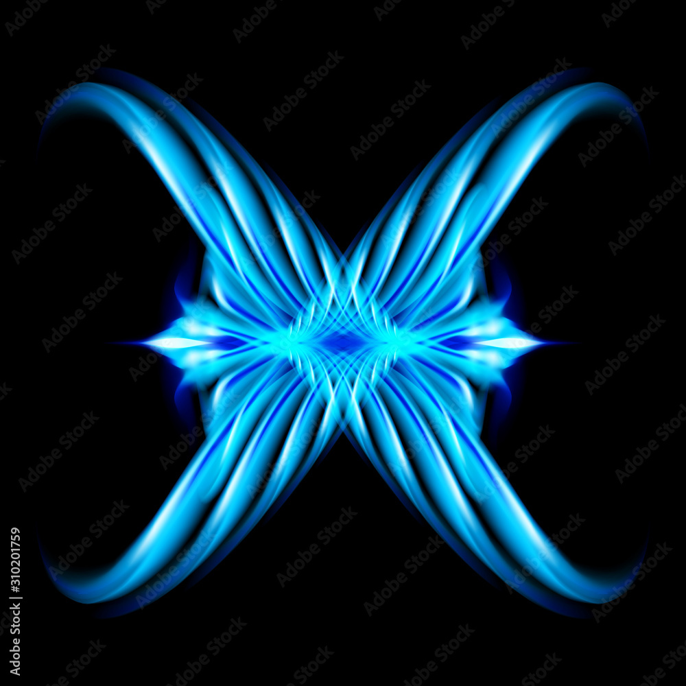 Abstract Image of Blazing Hot Blue Fire Pattern and Plasma Effects ...