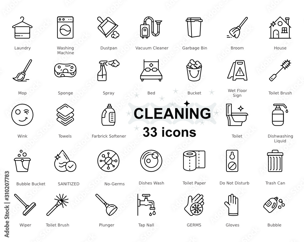 Maid service Vector Set, cleaning service Icon Pack, apartment cleaning ...