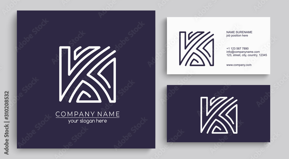 Letter K logo or monogram. blank for business card. For your business ...