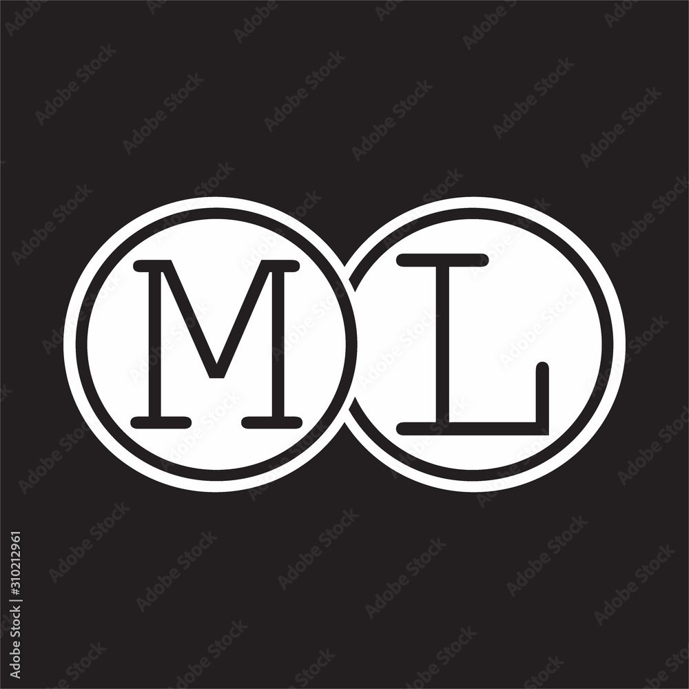 ML Initial letter linked circle capital monogram logo modern template ...