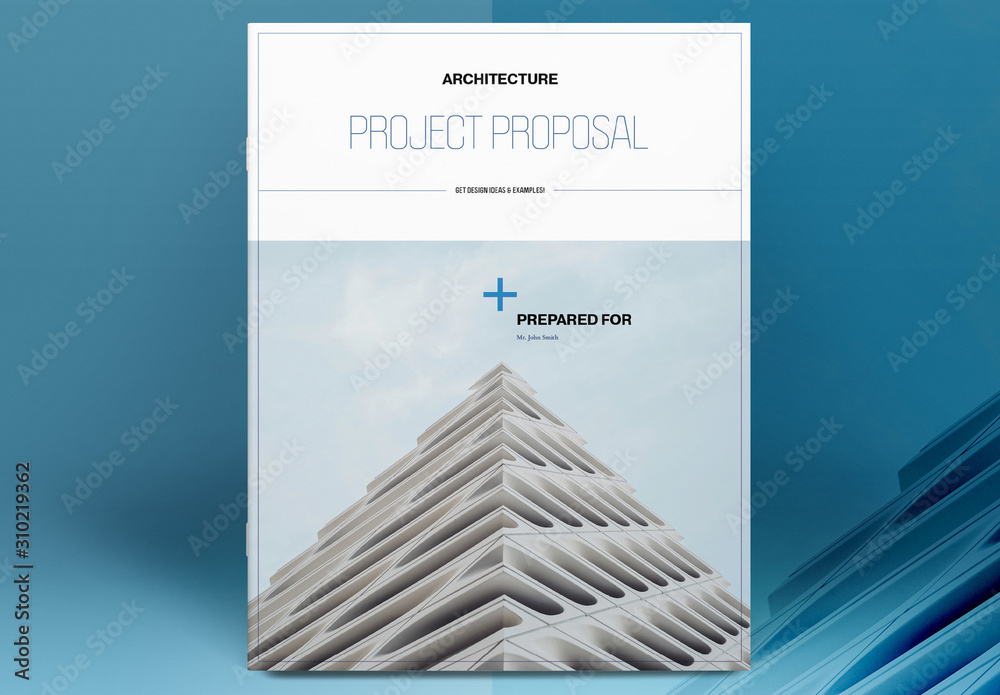 Architecture Proposal Layout with Blue Elements Stock Template | Adobe ...