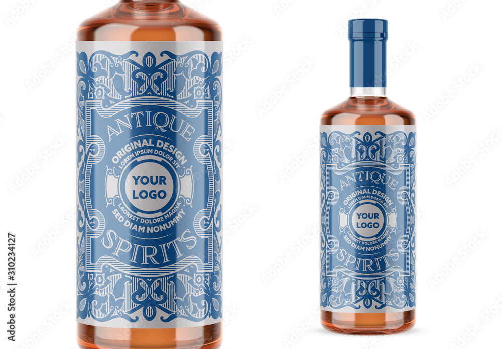 Vintage Liquor Bottle Packaging Layout Stock Template | Adobe Stock