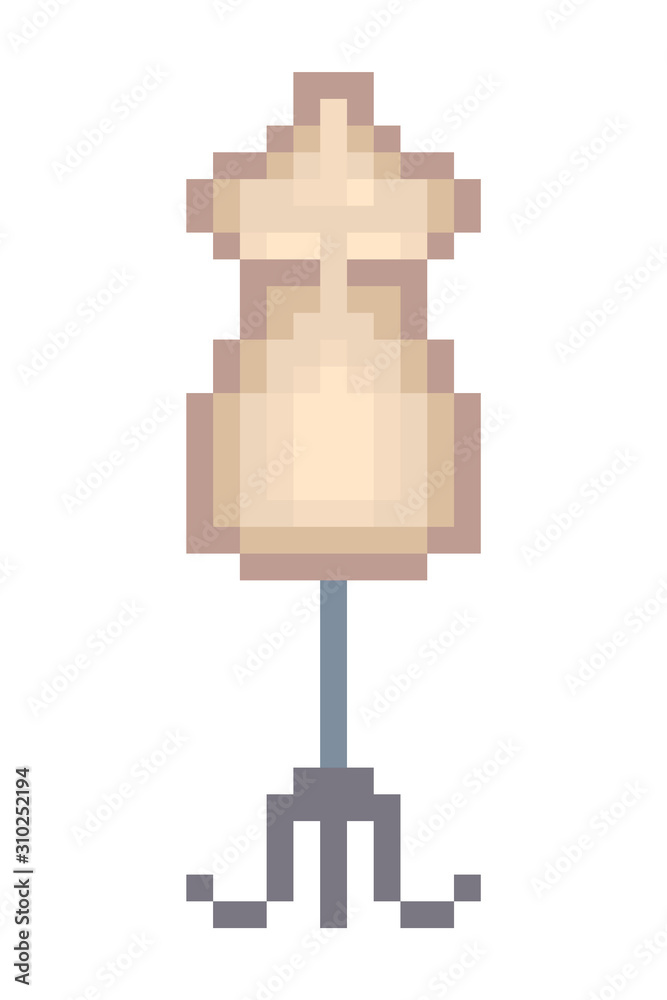 Female body mannequin, pixel art icon isolated on white background. 8 ...