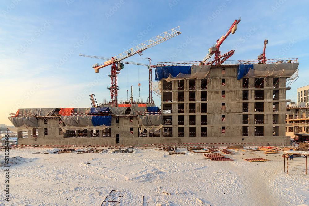 Typical residential poured concrete foundation. Concrete walls are ...