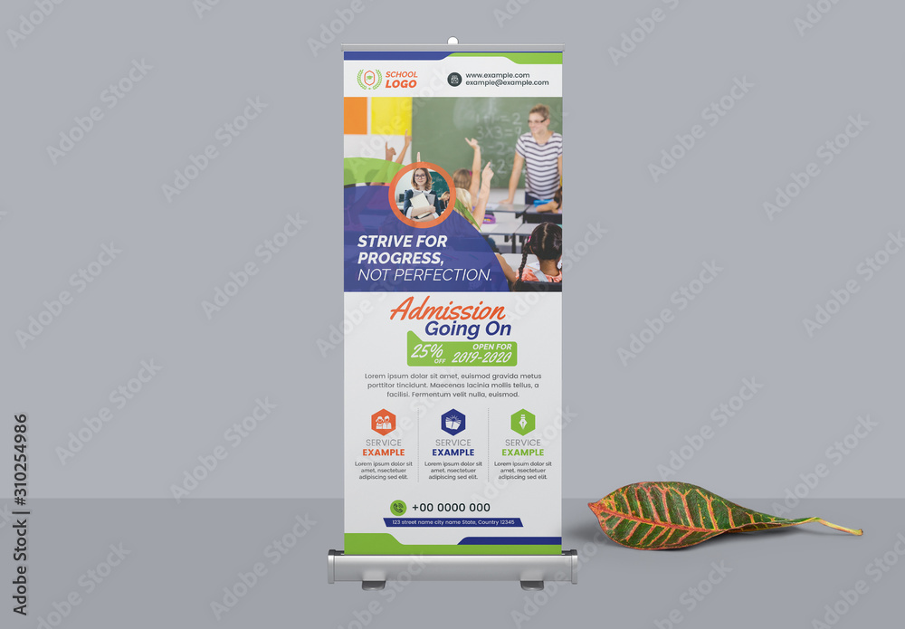 Academic Rollup Banner Layout Stock Template | Adobe Stock