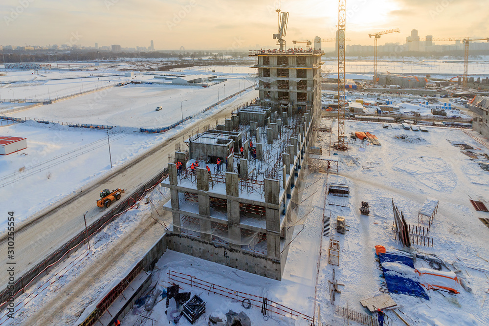 Typical residential poured concrete foundation. Concrete walls are ...