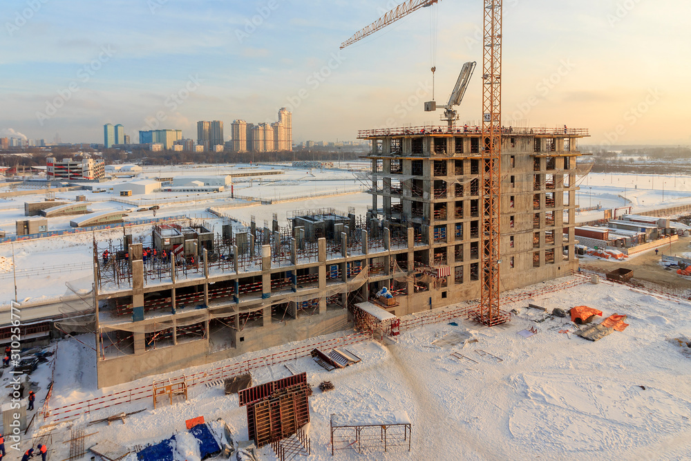 Typical residential poured concrete foundation. Concrete walls are ...