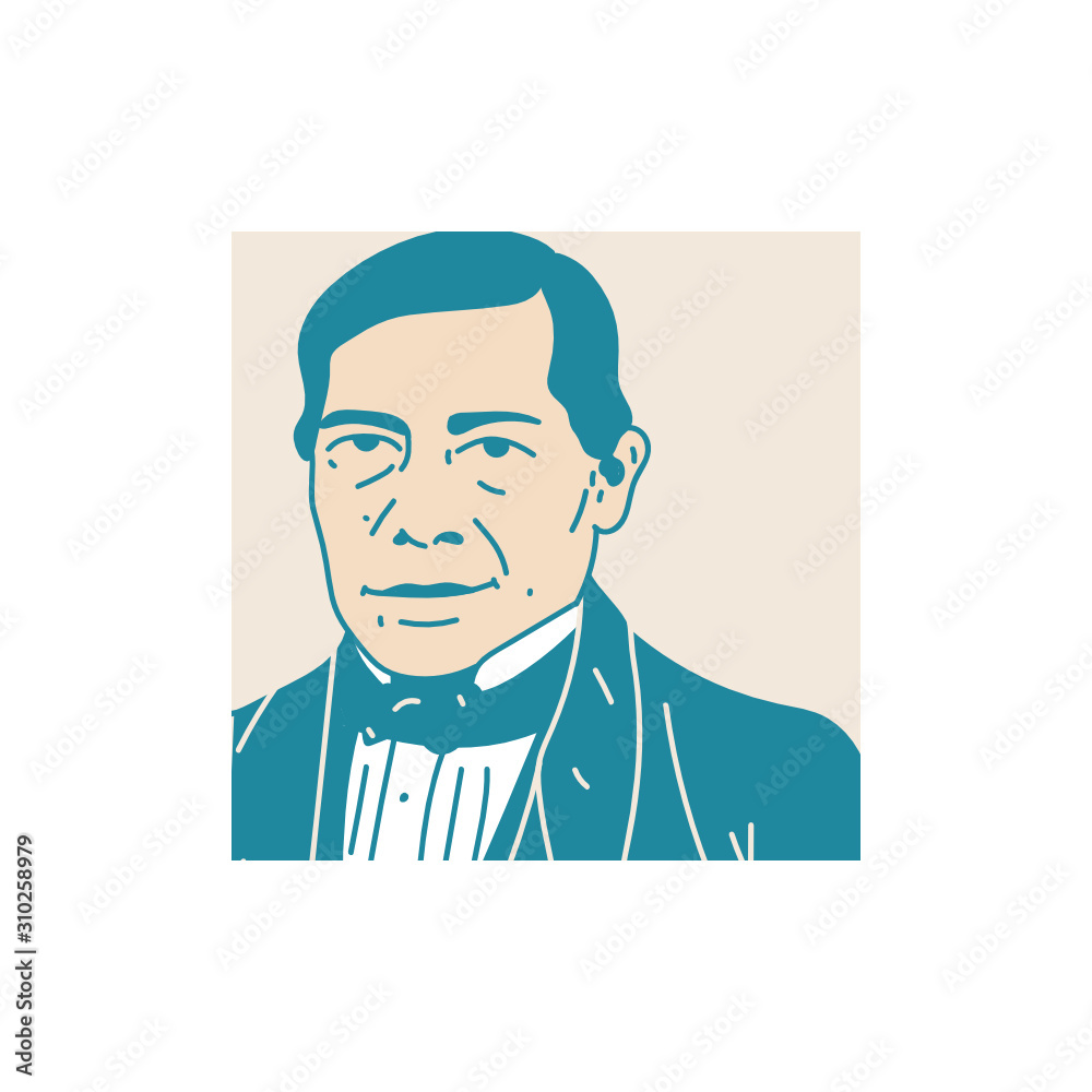 Ilustración de Benito Juárez, ex presidente de México y héroe nacional ...
