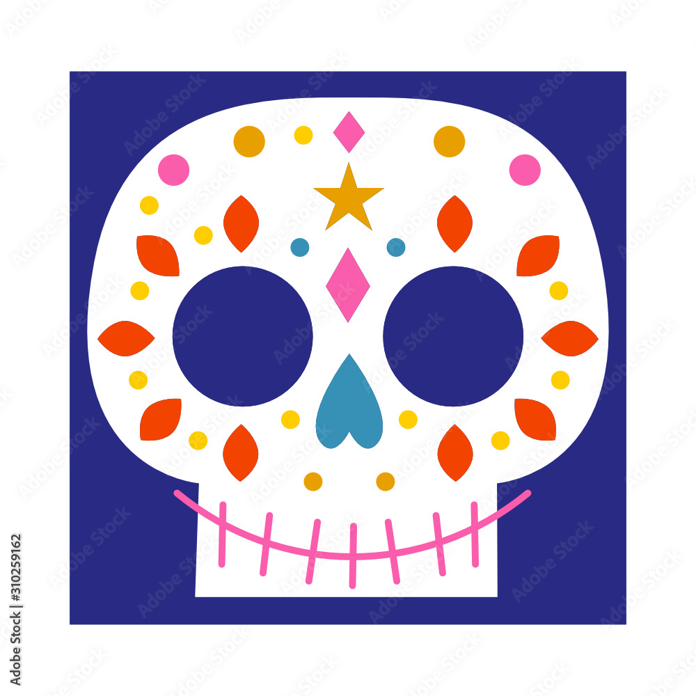 Póster Calavera, calaverita de azúcar para el día de muertos, tradición ...