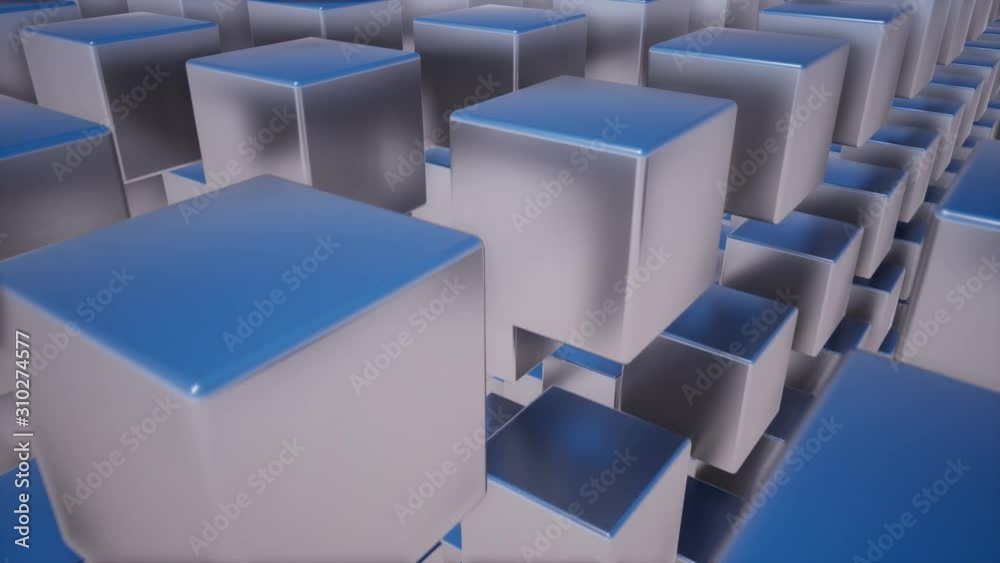 Modern illustration with black metal cubes on light background. Gray ...