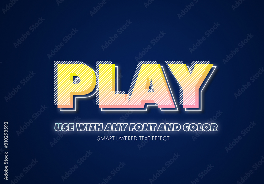 Colorful Striped Text Effect Stock Template | Adobe Stock