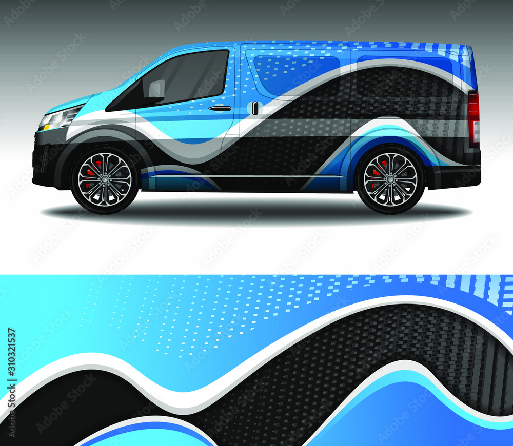 Car wrap decal design vector, custom livery race rally car vehicle ...