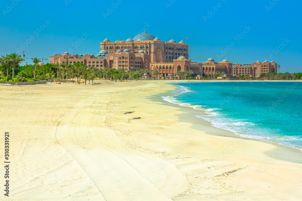 Abu Dhabi, United Arab Emirates - April 21, 2013: Emirates Palace Hotel ...