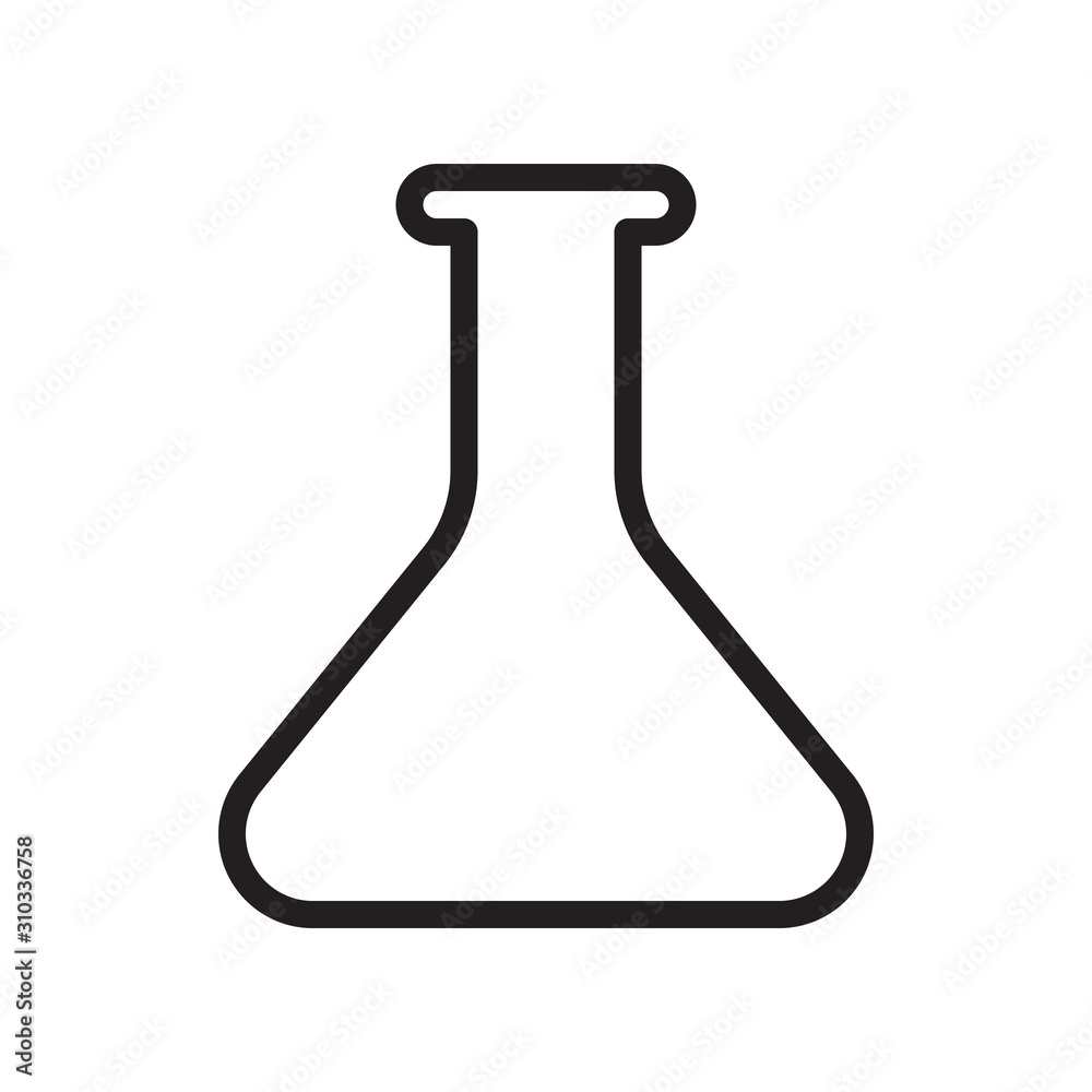 Erlenmeyer flask and test tube icon in trendy outline style design ...
