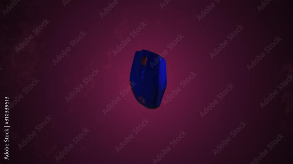 Splash of computer mouse. 3D animation. Objects spinning. Stock Video ...