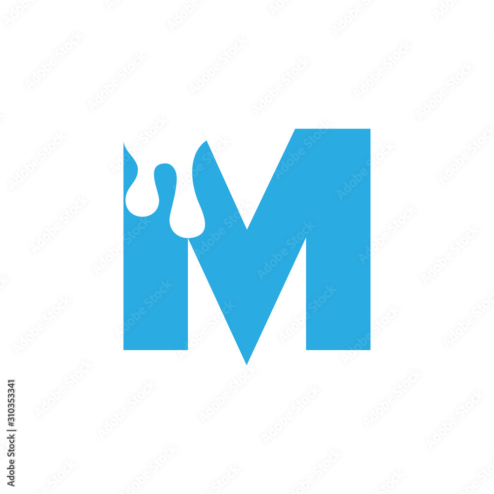 letter m melting font logo vector Stock Vector | Adobe Stock