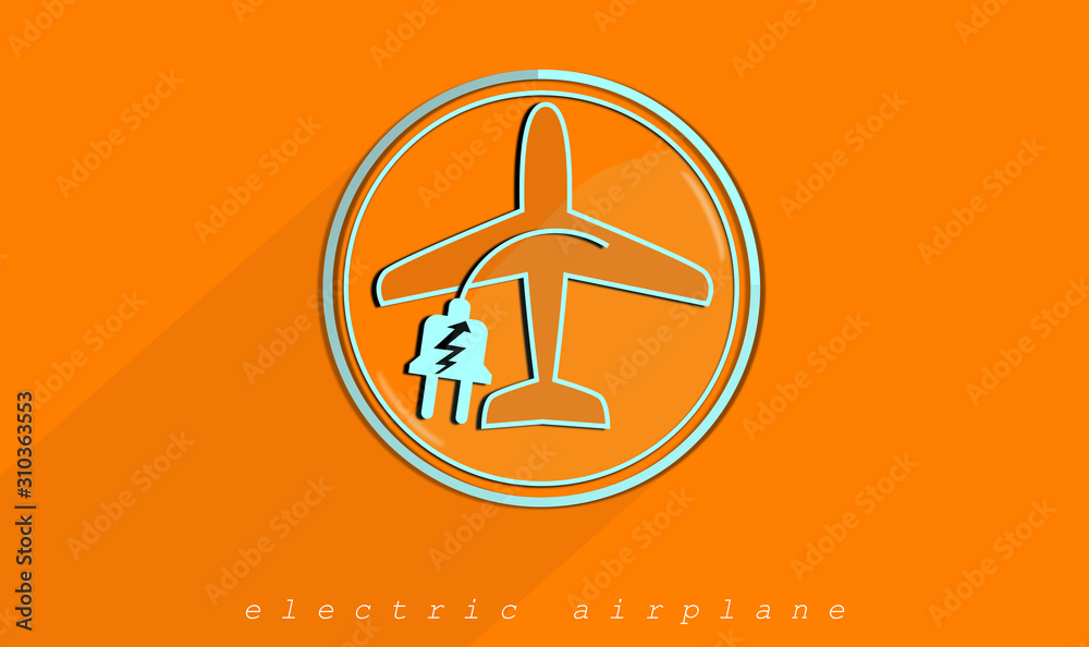 Electric plane. Airplane powered by electrical motors. Illustration ...