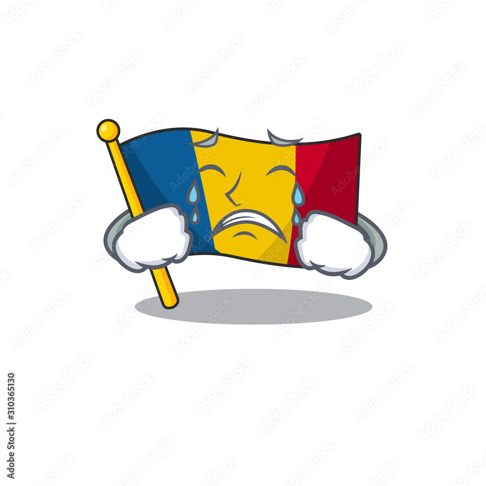 Sad Crying flag chad Scroll cartoon character design Stock Vector ...