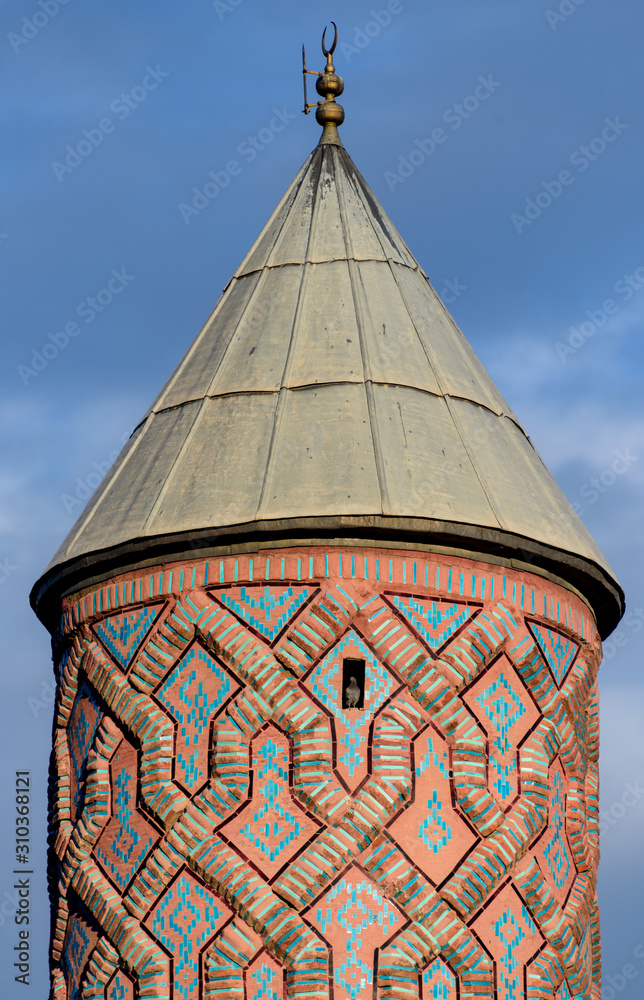 14th century Yakutia Medrese with it's unique minaret in Erzurum ...
