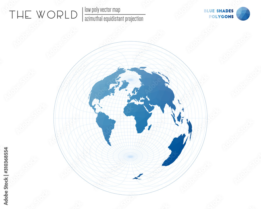 Abstract geometric world map. Azimuthal equidistant projection of the ... Abstract geometric world map. Azimuthal equidistant projection of the ...