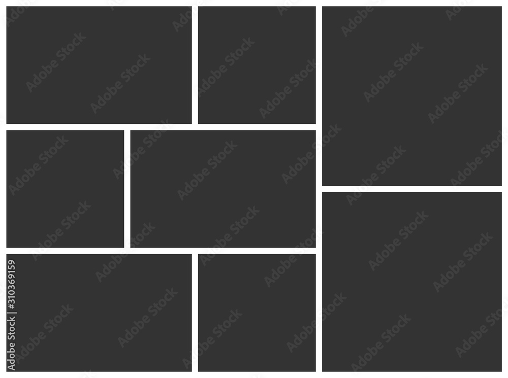 Photo collage layout for album page design and image montage. Template ...