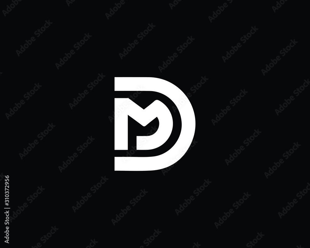 Minimalist Letter DM MD Logo Design , Editable in Vector Format in ...