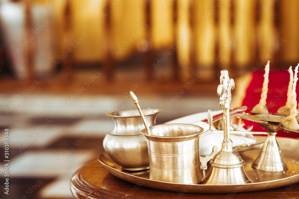 objects for worship the Deities in the Indian culture called Arati ...