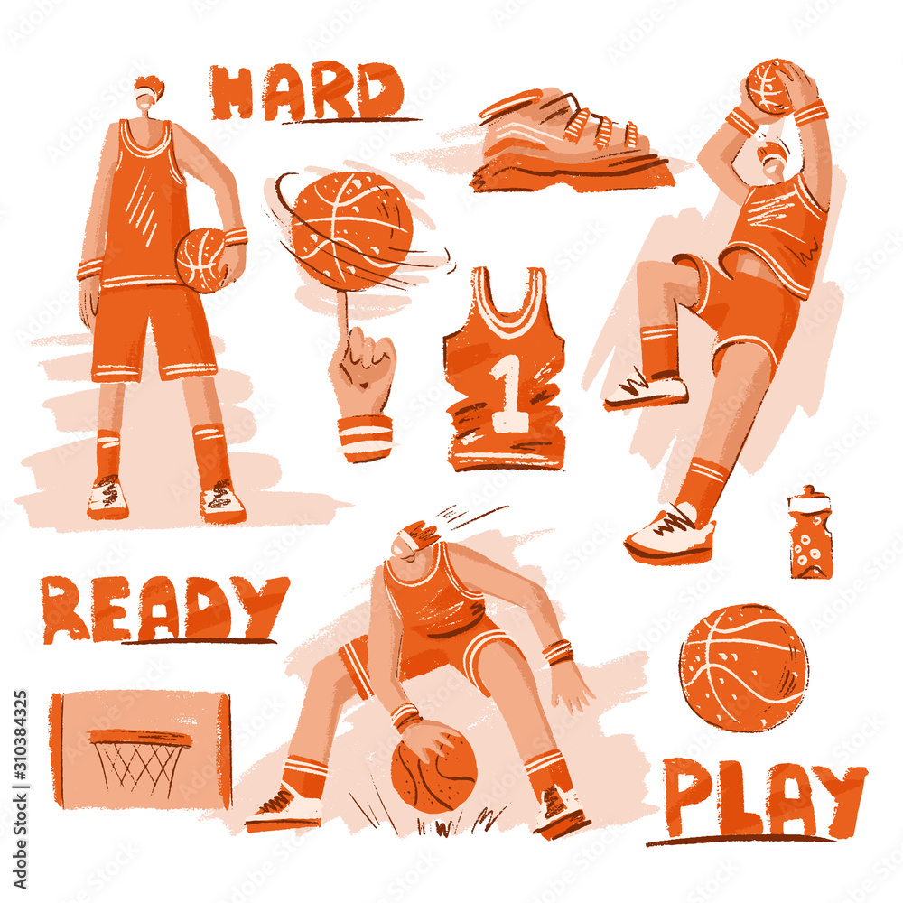 Basketball Player Drawing Colored
