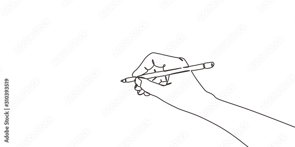 continuous line drawing of hand drawing a line . vector illustration ...
