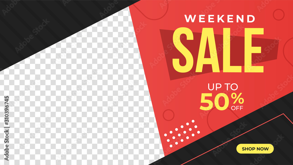Weekend sale banner template. Promotion sale banner for website, flyer ...