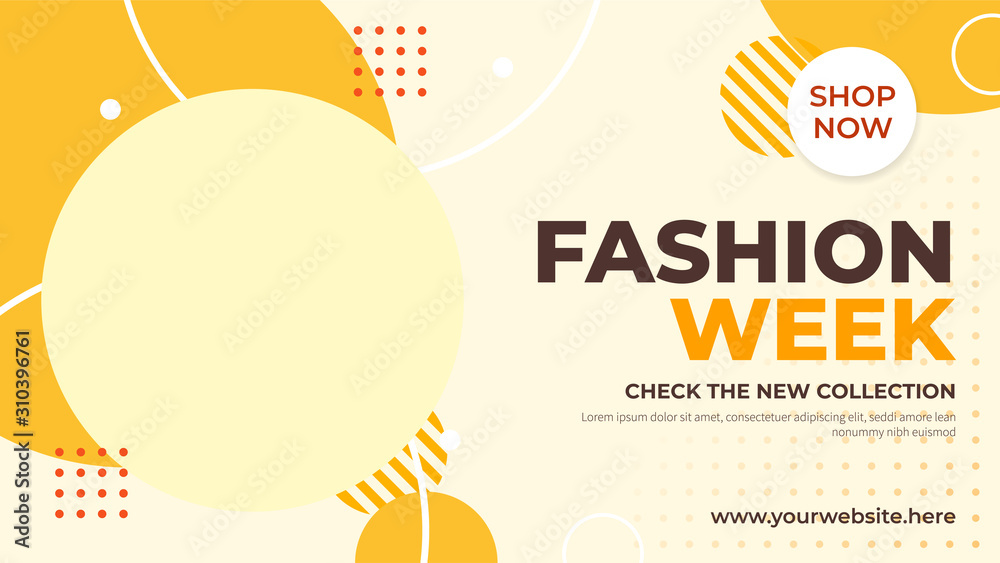 Fashion week banner template. Promotion fashion banner for website ...