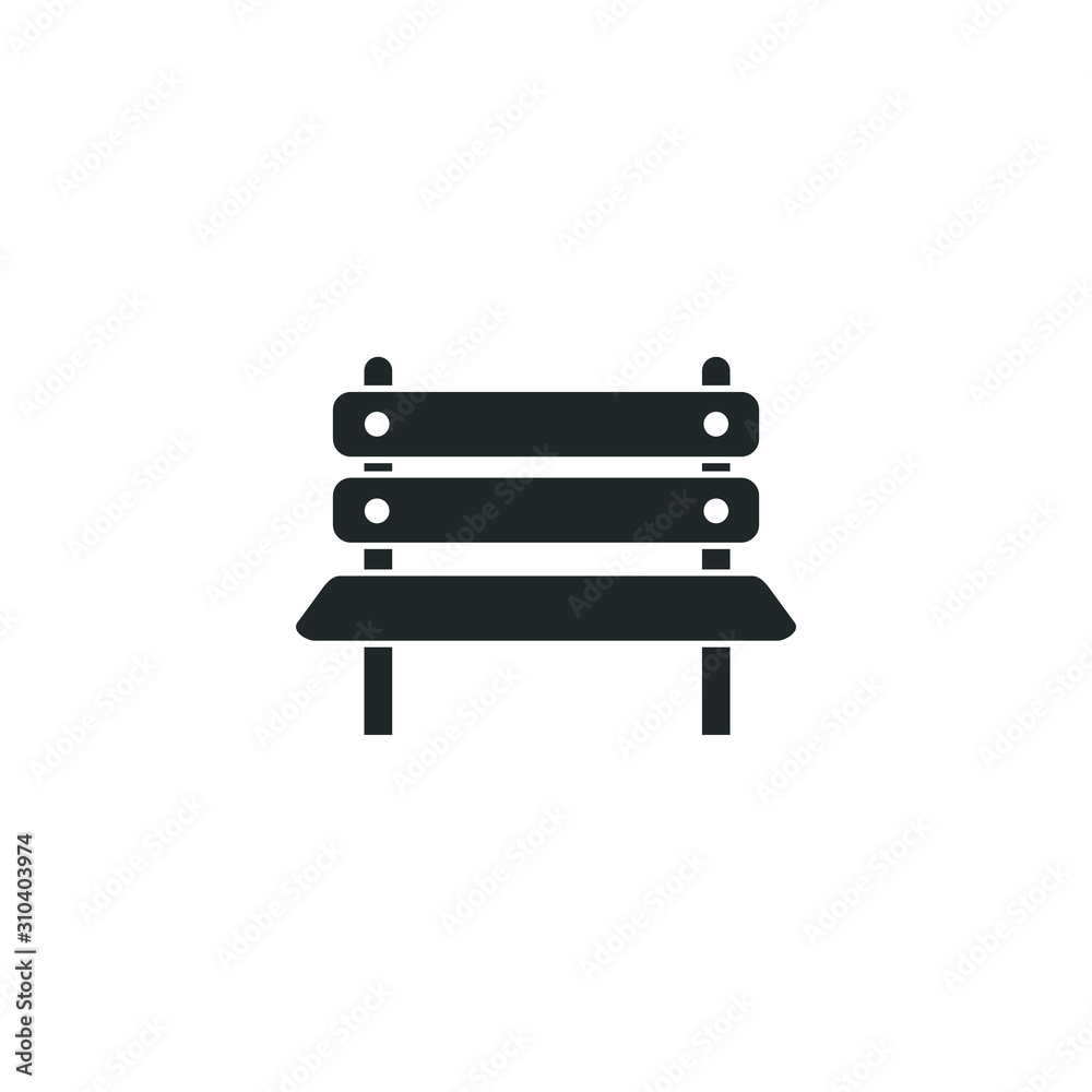 park bench icon template color editable. Benches symbol vector sign ...