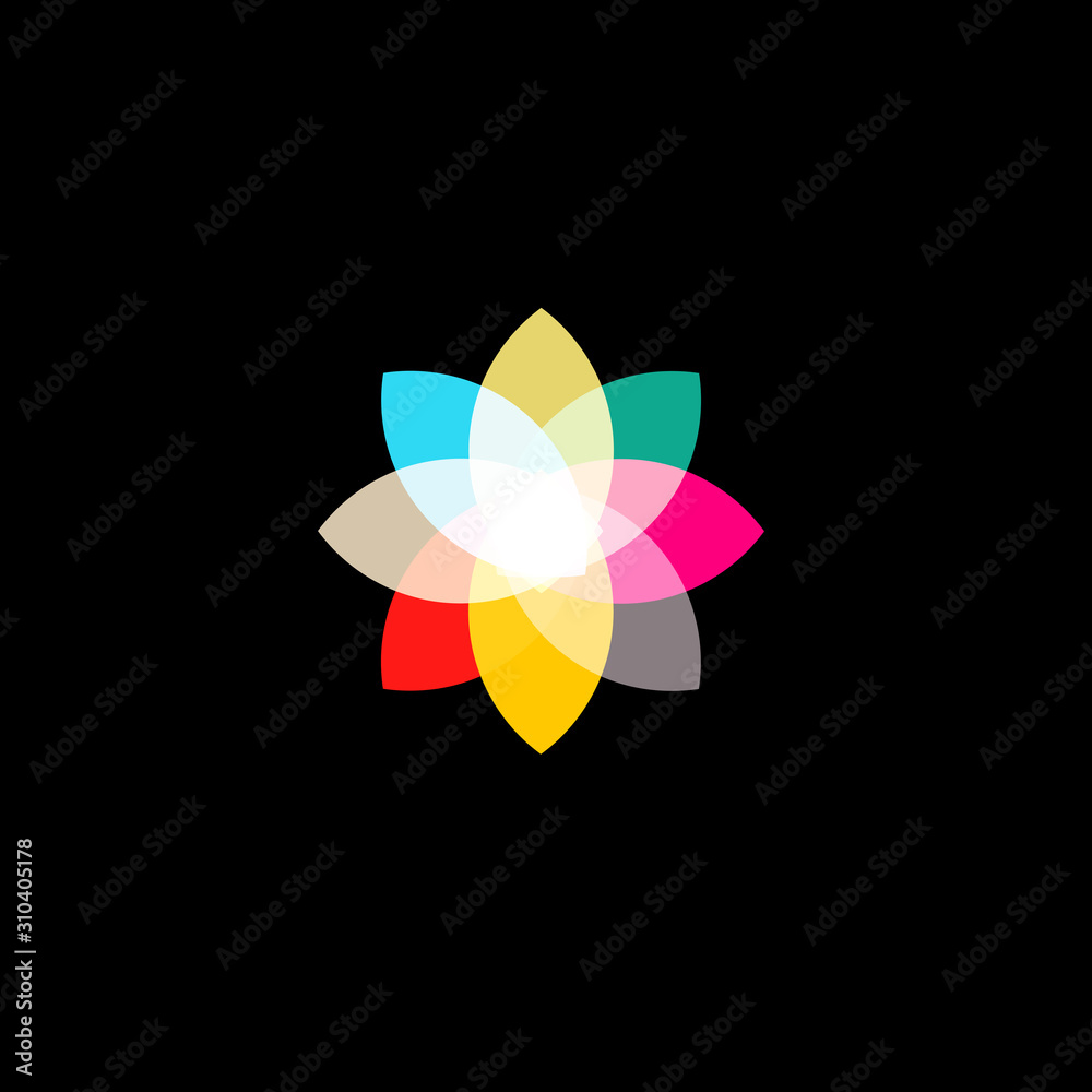 Isolated abstract star colorful logo. Color flower logo. Lotus vector ...