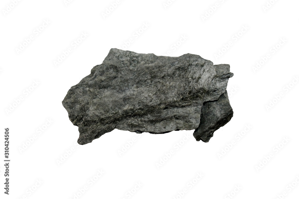 phyllite rock isolated on white background. Phyllite is a foliated ...