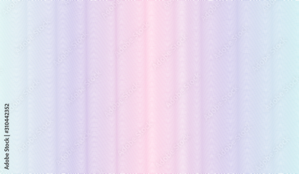 Pink, blue, teal watermark pattern. Line art design. Zigzag curves ...