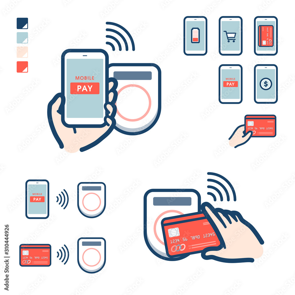 cashless_paying card reader Stock Vector | Adobe Stock