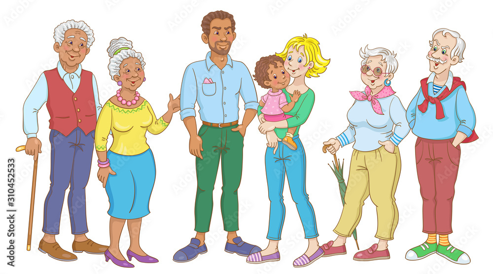 Mixed Ethnic Family Clipart