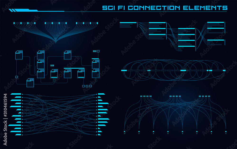 Set of Sci Fi Modern User Interface Elements. Futuristic Abstract HUD ...