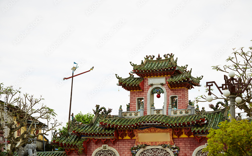 Vietnamese traditional building, roof design Stock Photo | Adobe Stock