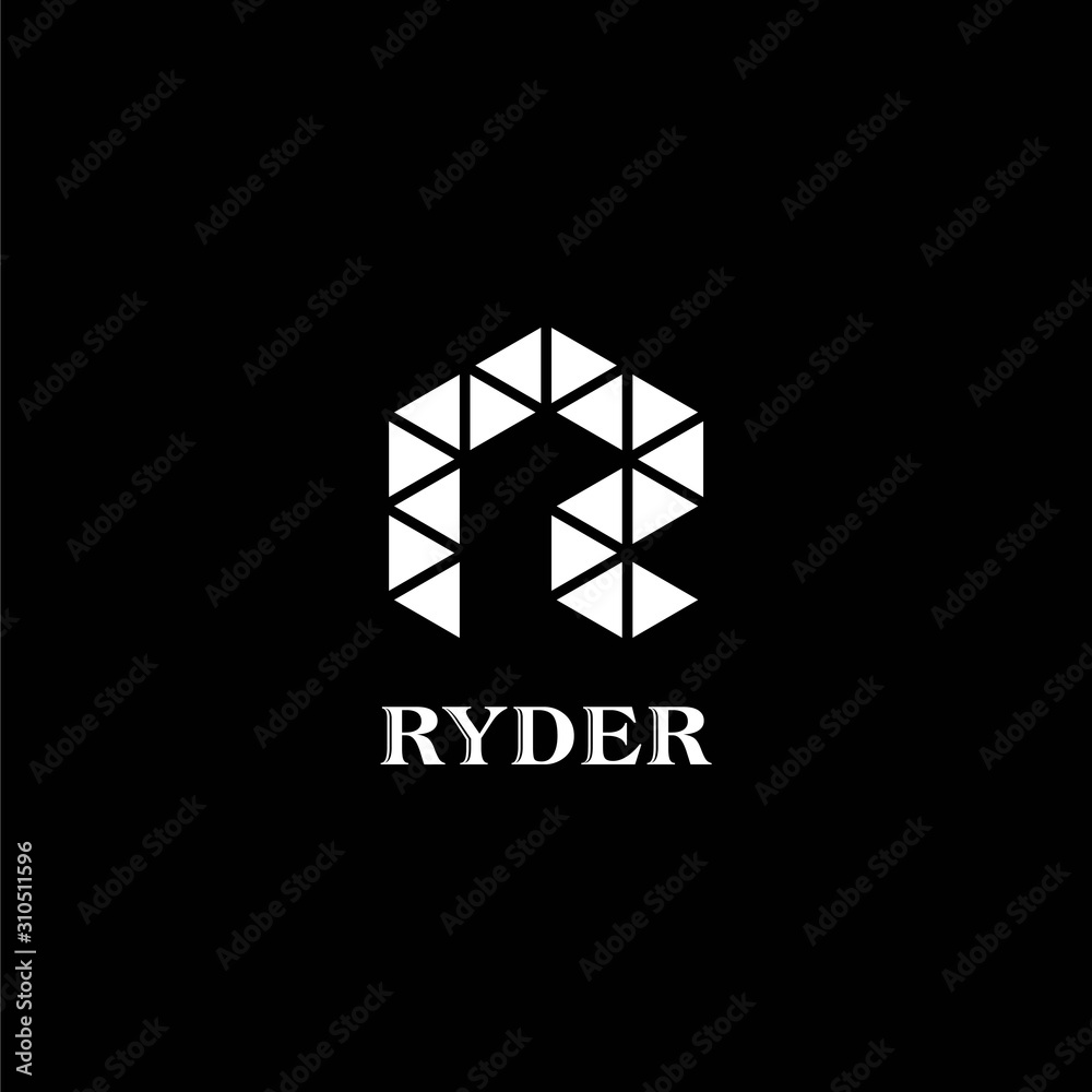 Bold logo design of letter R with black background - EPS10 - Vector ...