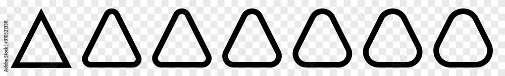 Triangle Icon Black Rounded | Label Triangles | Frame Logo | Emblem ...