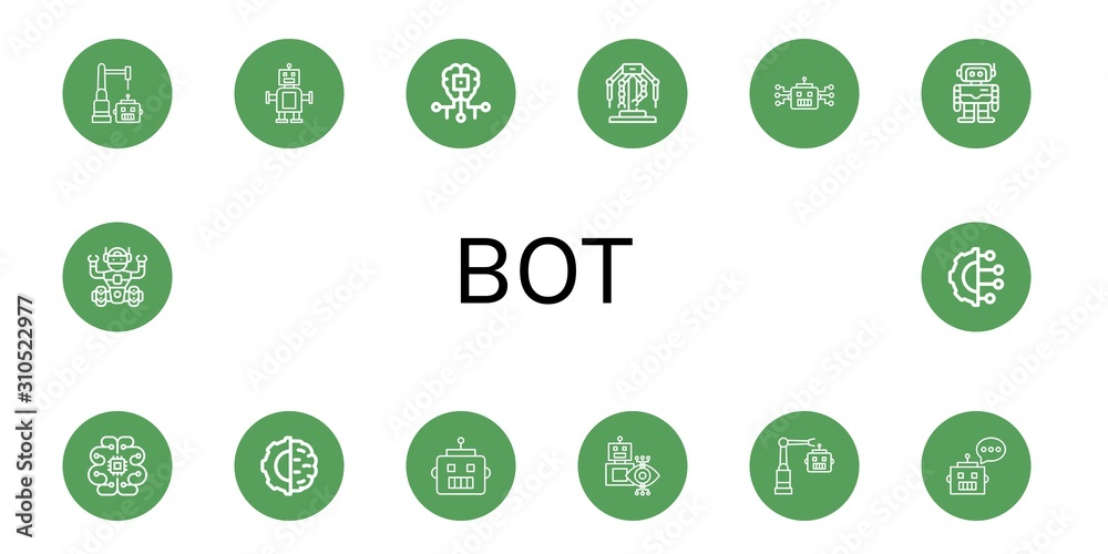 Set of bot icons Stock Vector | Adobe Stock
