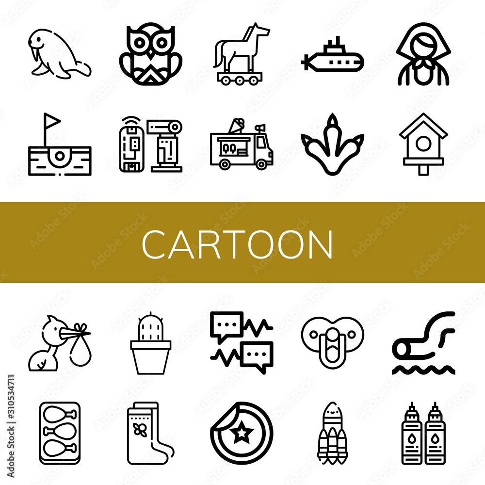 cartoon icon set Stock Vector | Adobe Stock