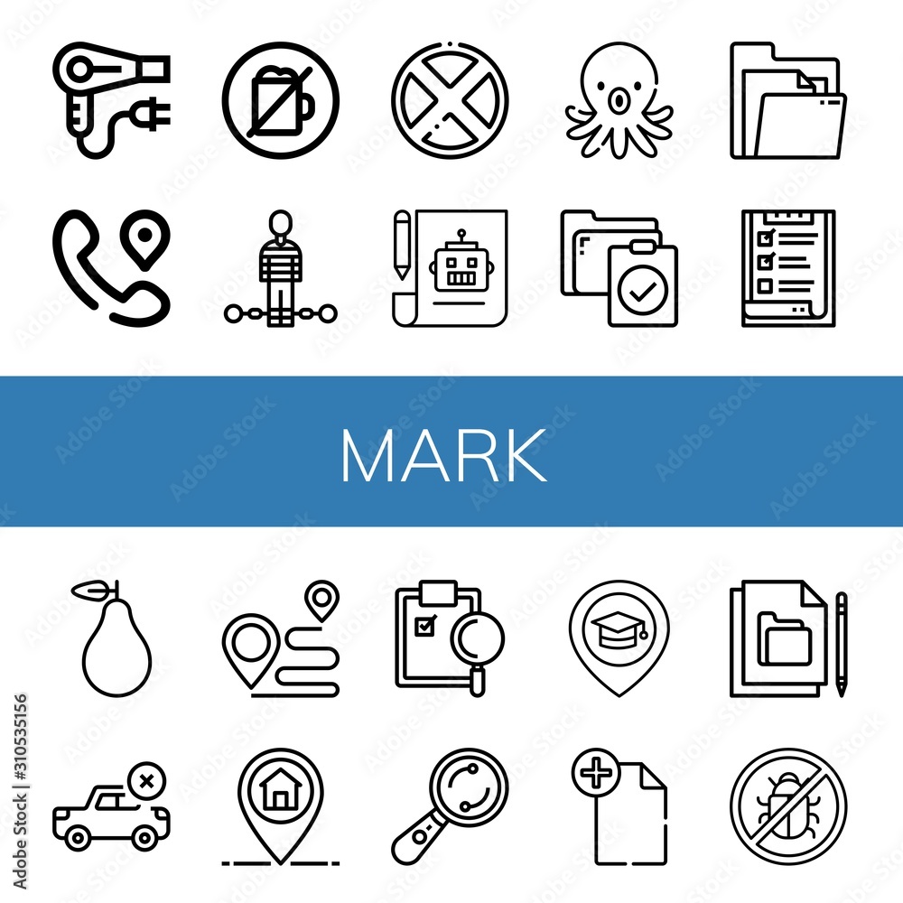 mark simple icons set Stock Vector | Adobe Stock