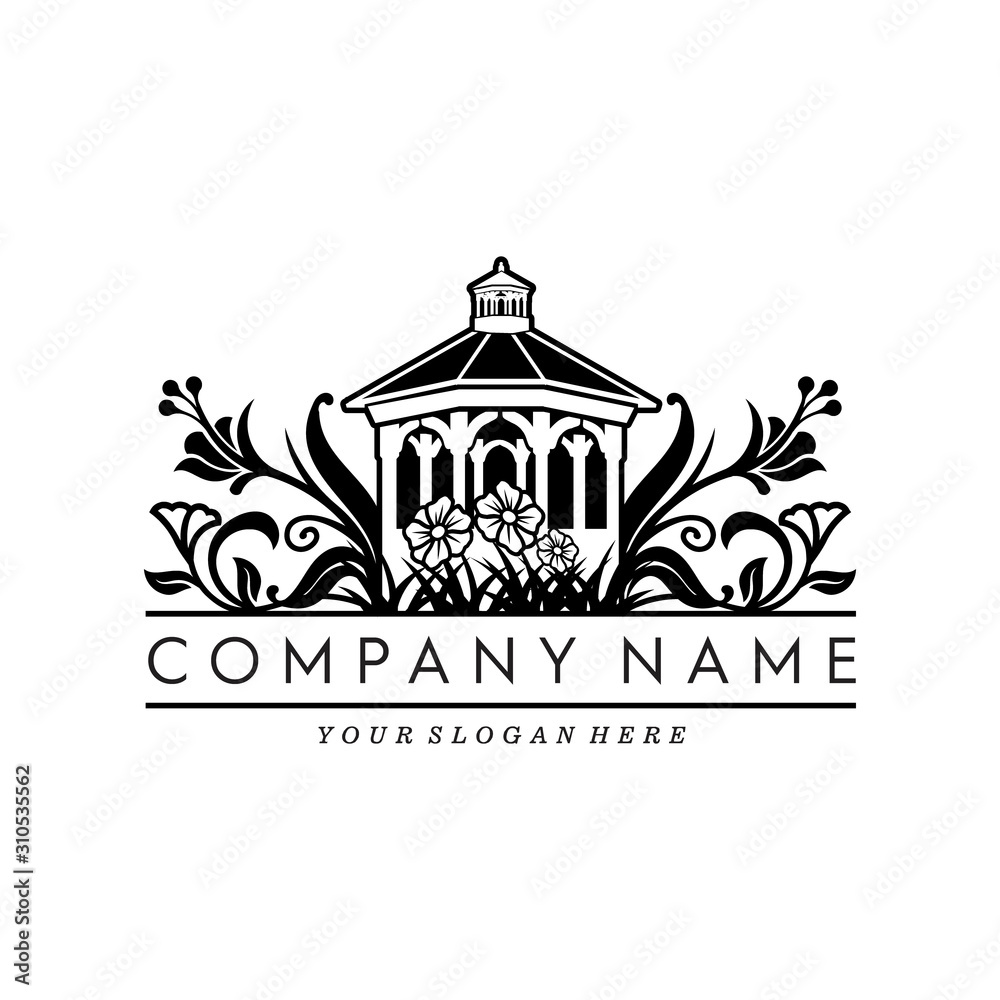 beautiful garden logo vector template Stock Vector | Adobe Stock