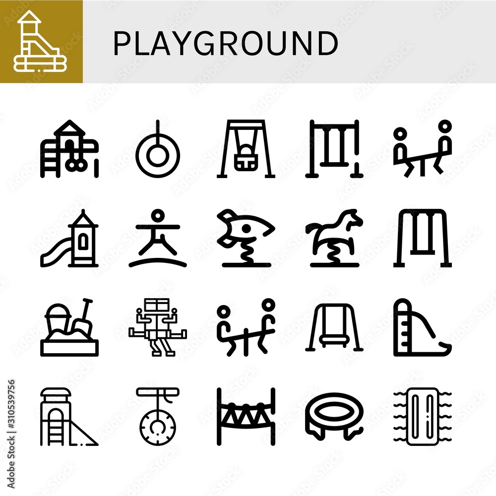 playground icon set Stock Vector | Adobe Stock