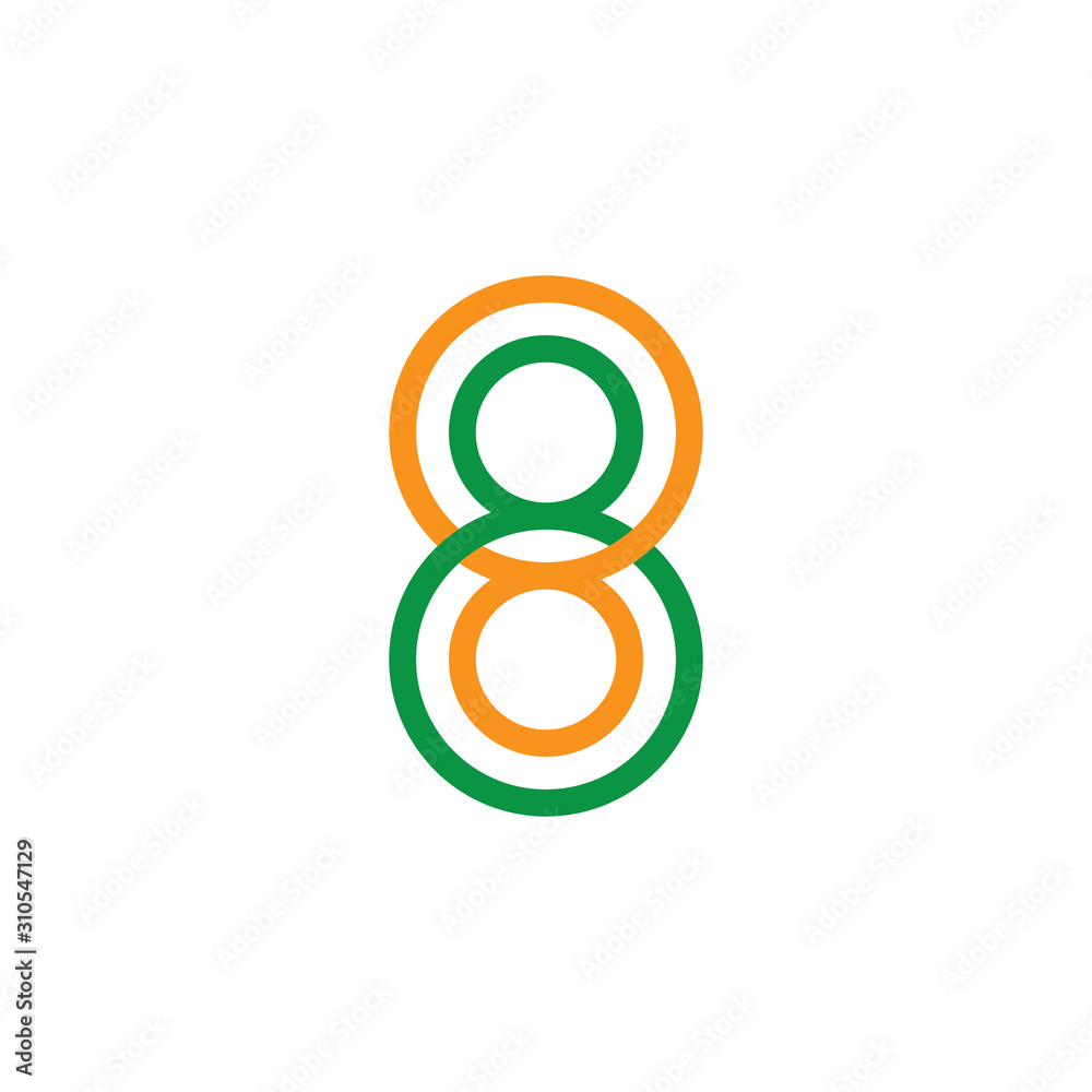 linked number 8 circle overlap colorful logo vector Stock Vector ...