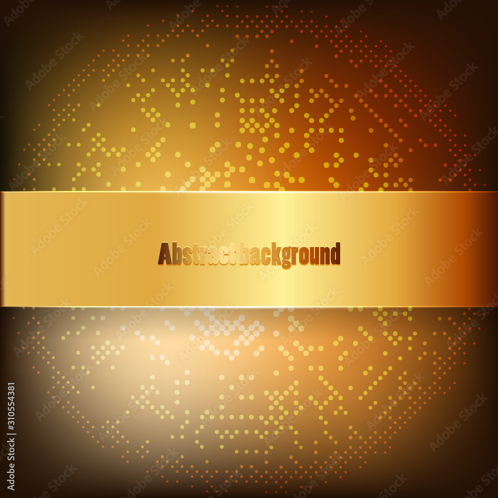 Abstract gold background with gold spot, disco lights, vector ...