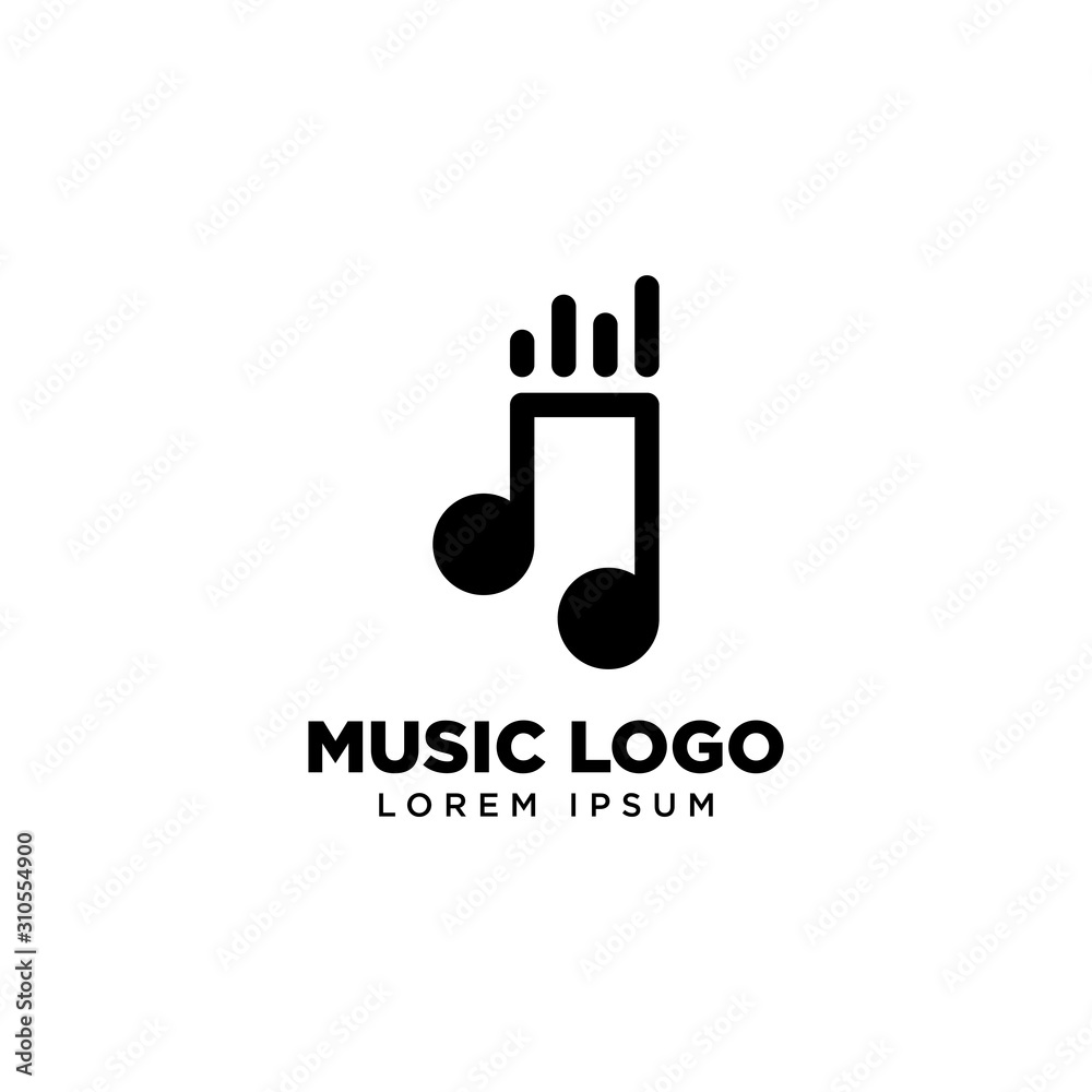 Vetor de Music Chart Logo template, Music icon logo design inspiration ...
