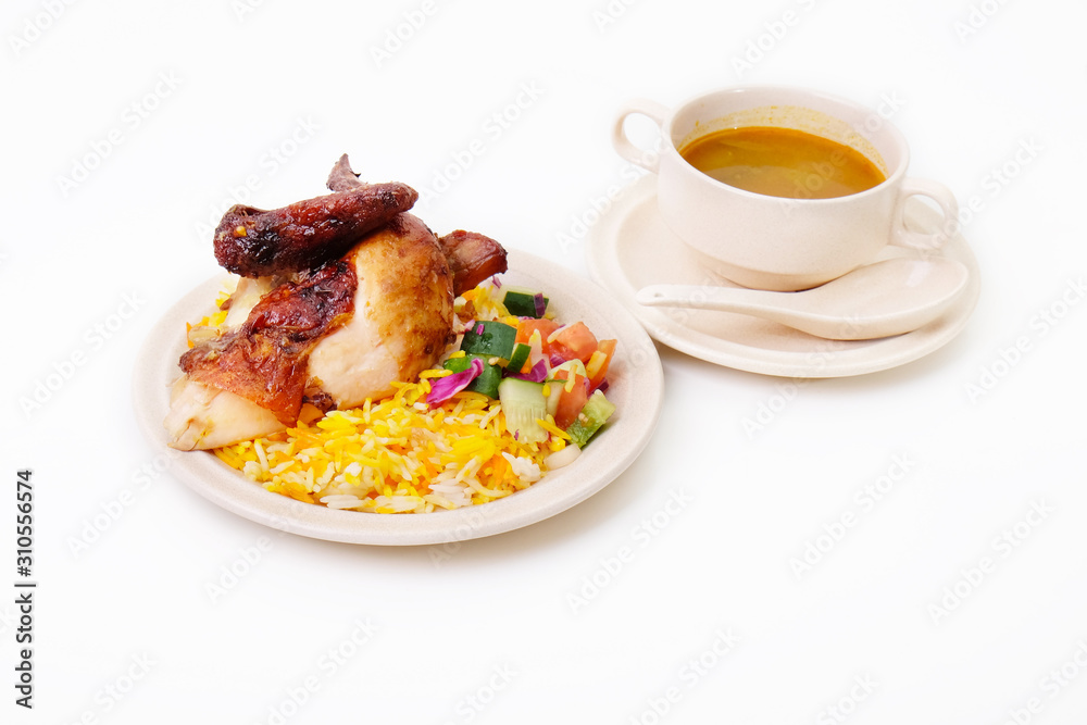 Grilled Chicken Mandy - Traditional Arabic food Stock Photo | Adobe Stock